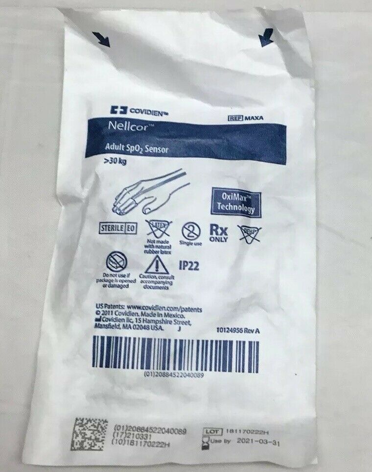Covidien Nellcor Adult SpO2 Sensor (629KMD) – KeeboVet Veterinary ...