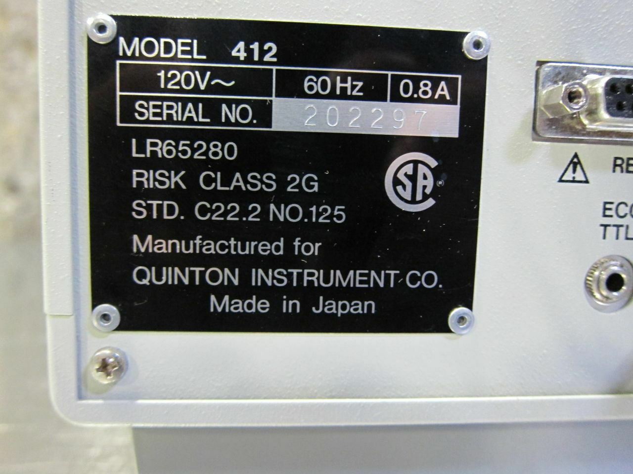 Quinton Medical Stress Test Monitor, Model 412 (604DM) – KeeboVet ...